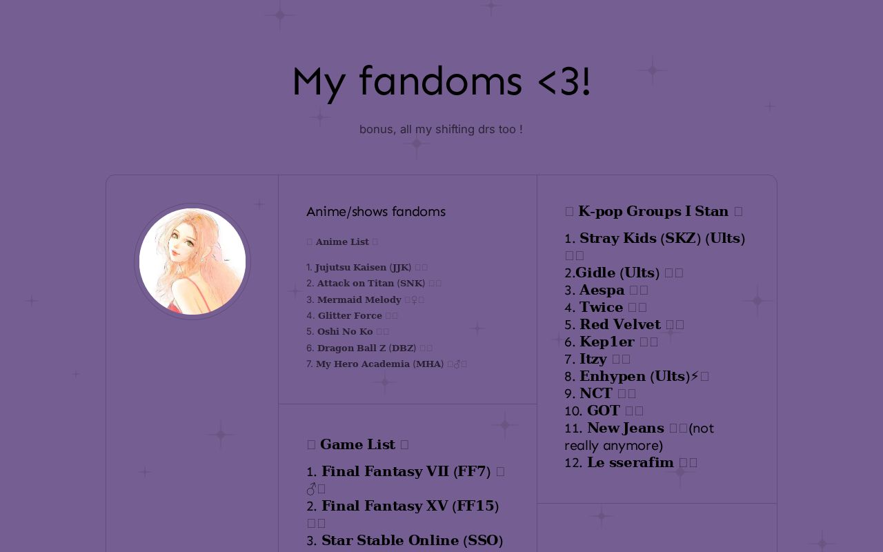My fandoms